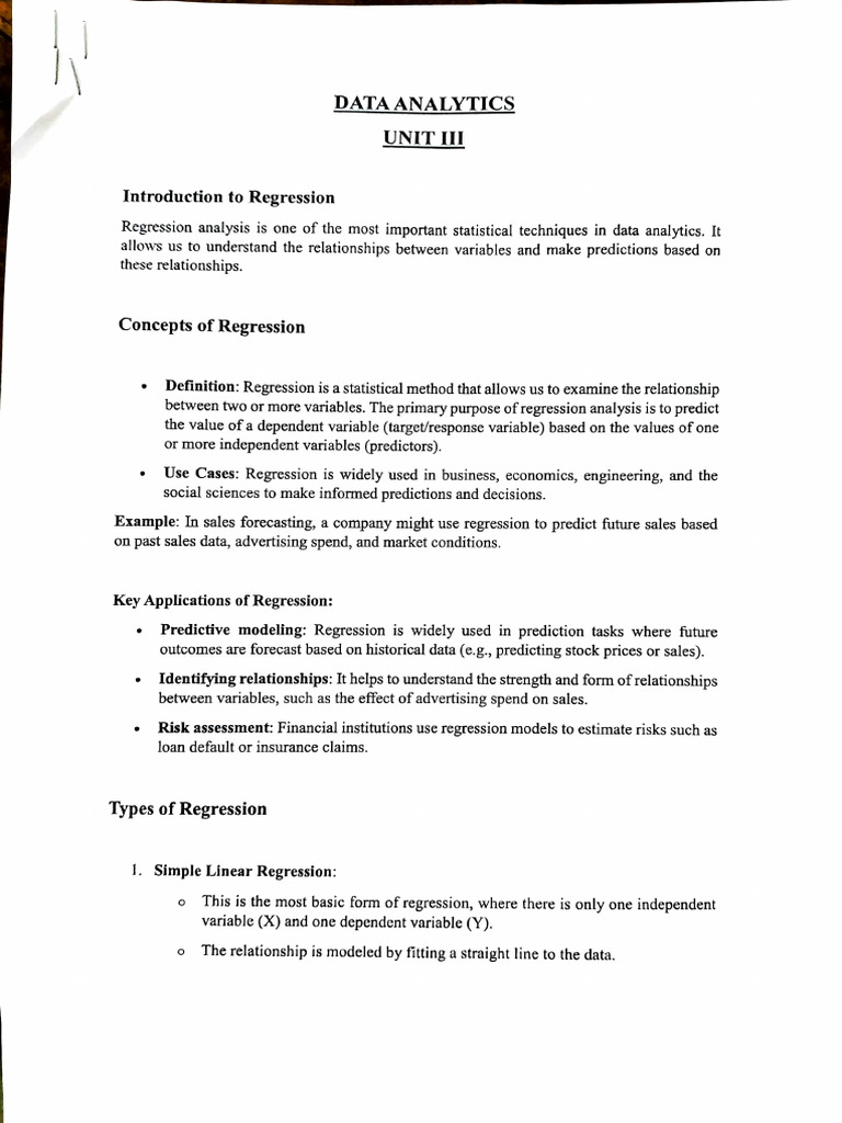 Data Analytics Unit III | PDF