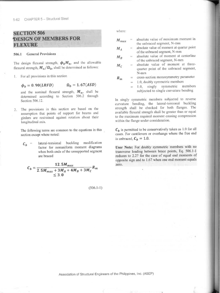 NSCP 2015 - Design of Members For Flexure | PDF