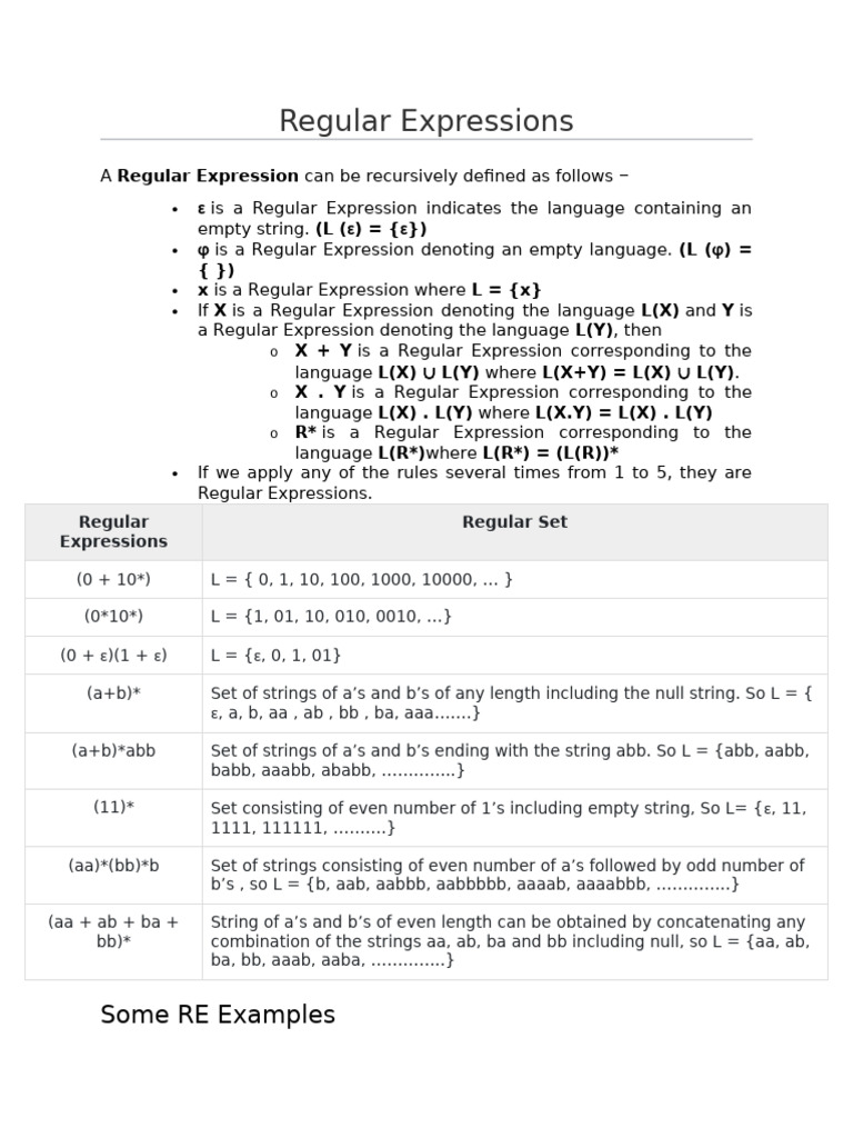 Regular-Expressions : LECT-2 | PDF | String (Computer Science) | Theory Of Computation