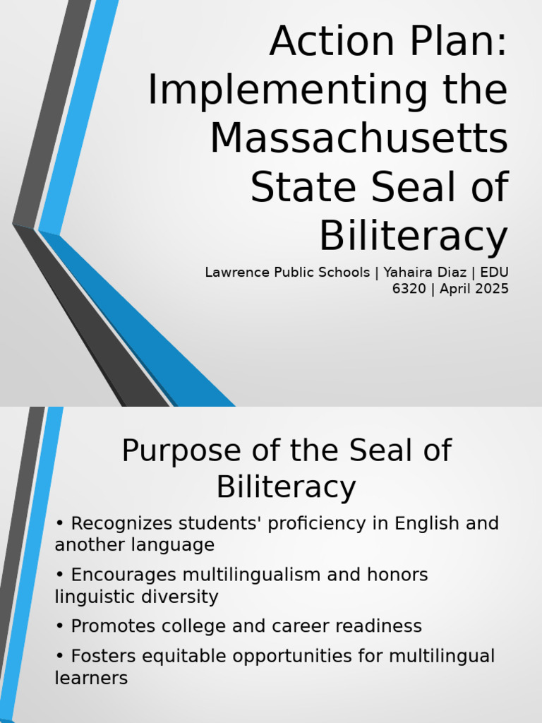 Seal of Biliteracy Action Plan Final | PDF | Literacy | Multilingualism