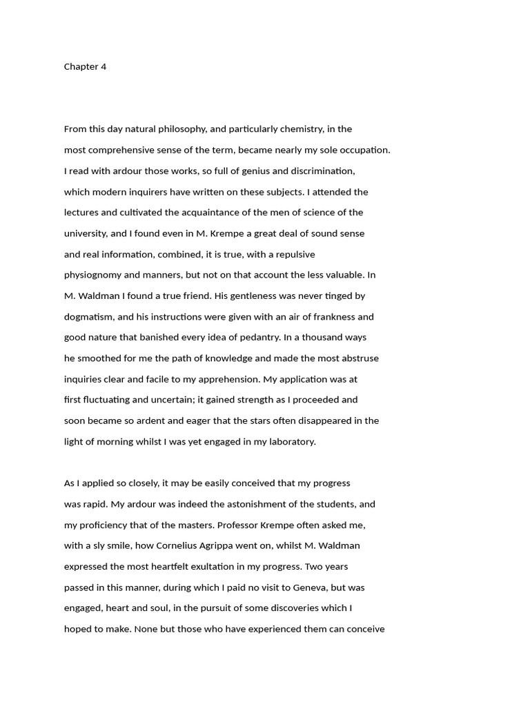 Scribd Frankenstein Chapter4 | PDF | Mind