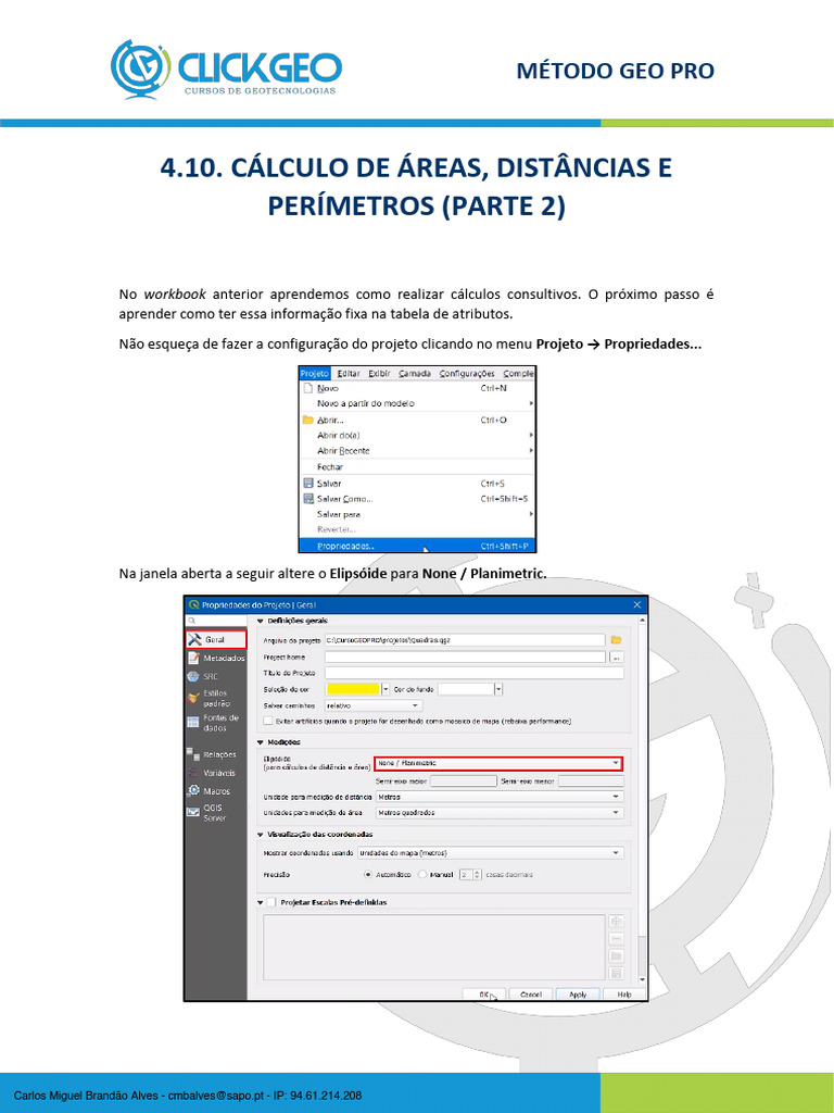 4.10. Cálculo de Áreas, Distâncias e Perímetros (Parte 2) | PDF | Área ...