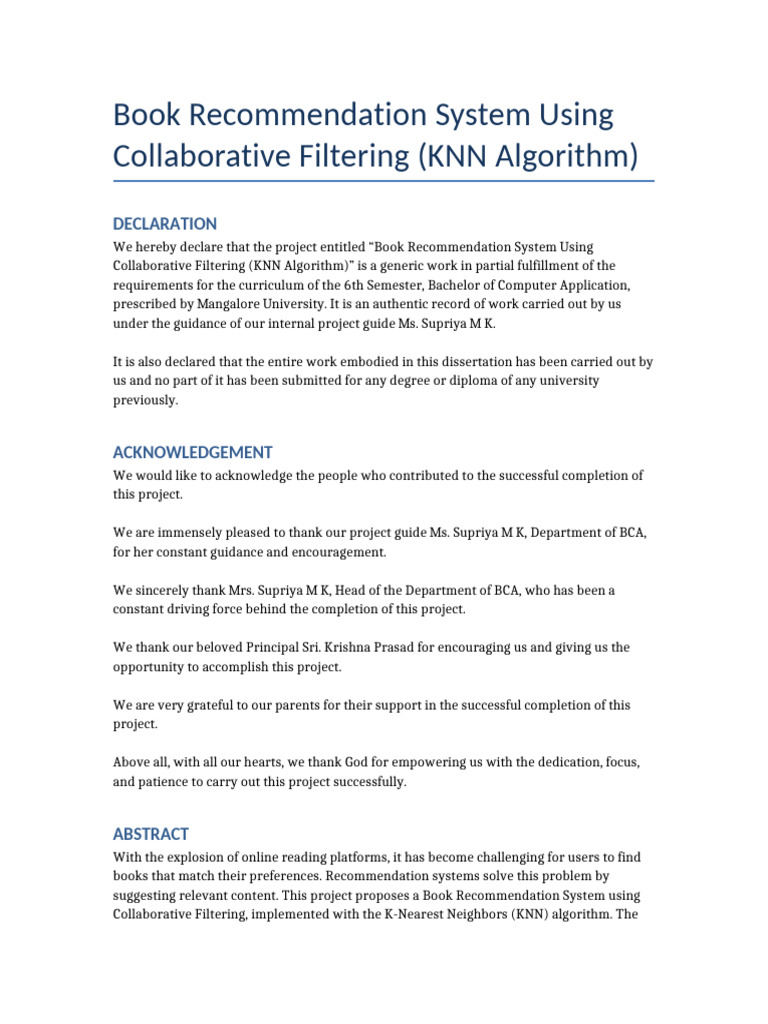 Book Recommendation System with KNN | PDF | Applied Mathematics ...
