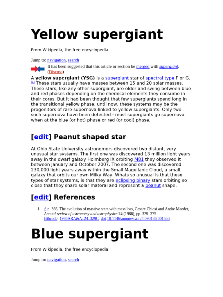 Yellow Supergiant Stars Explained | PDF | Stars | Supernova