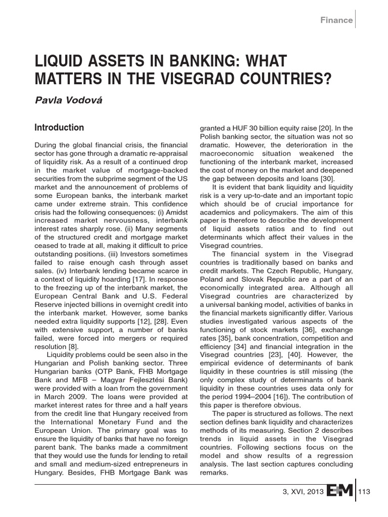 2013 - 3 Liquid Assets in Banking What Matters in The Visegrad ...