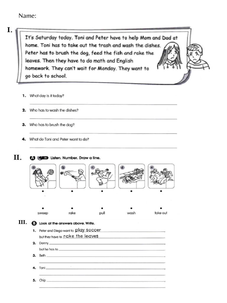Fifth Grade English Exam | PDF
