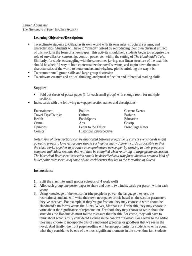 activity-handmaids-tale-student-generated-newspaper | PDF