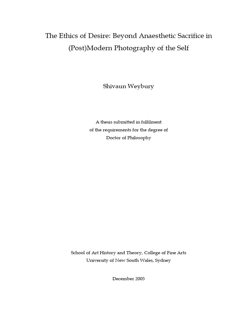 Ethics of Desire in Self-Portraiture | PDF | Jacques Lacan | Aesthetics