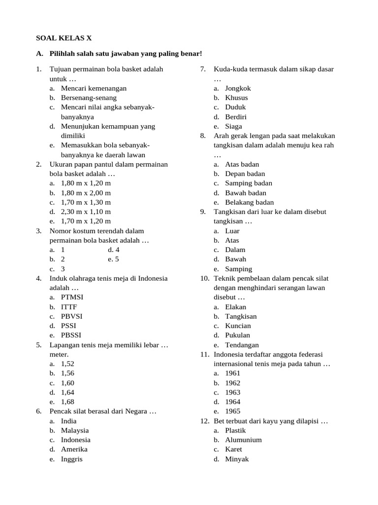 Soal Semster Kls X | PDF