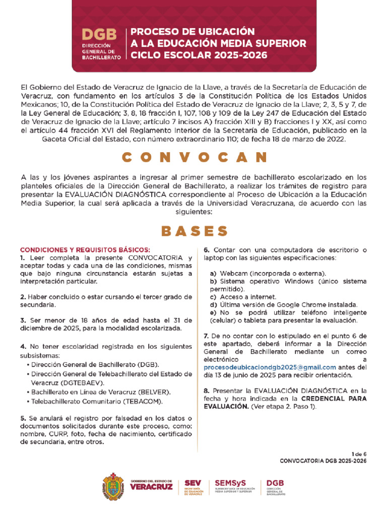 Convocatoria DGB 2025 - pt1-6 - ST | PDF