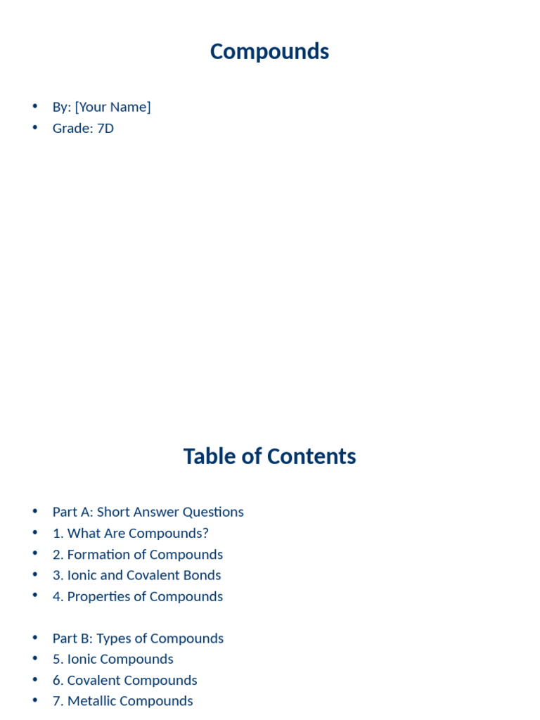 Compounds Presentation Styled | PDF | Chemical Compounds | Ion