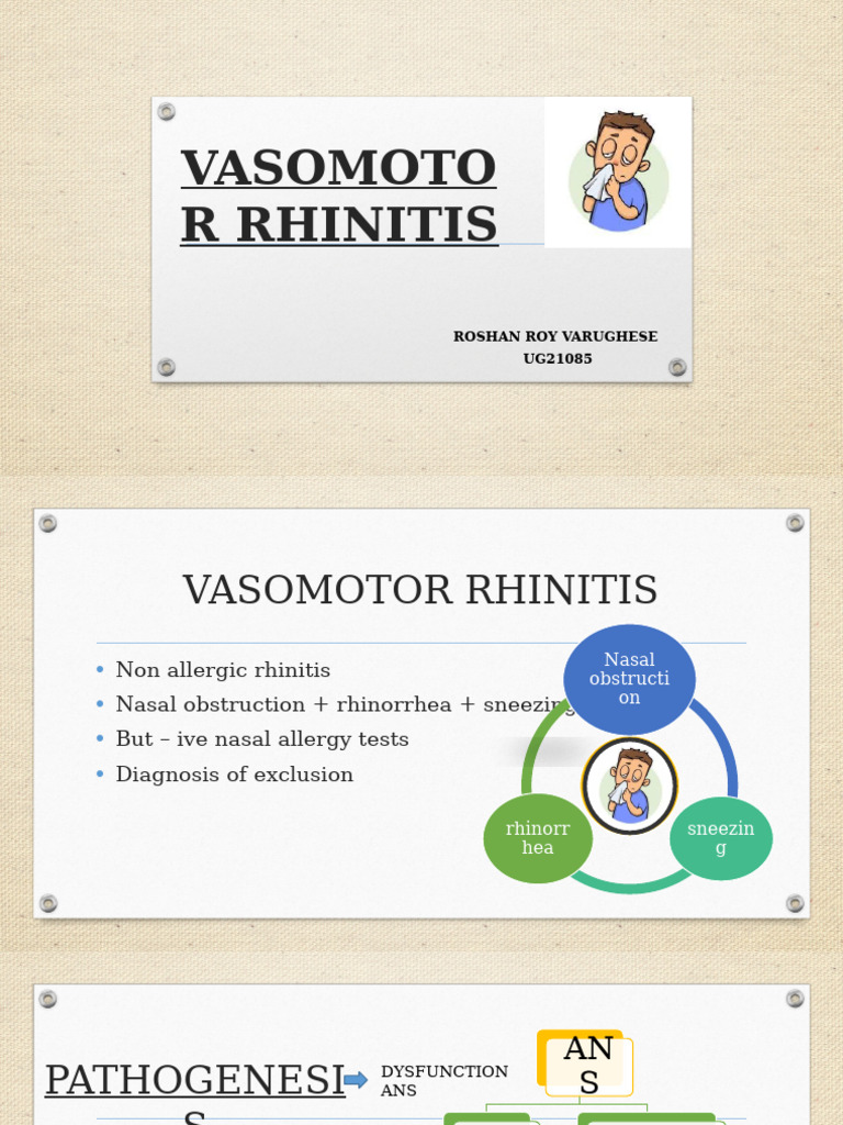 Ent Vasomotor Rhinitis | PDF | Immunology | Medical Specialties