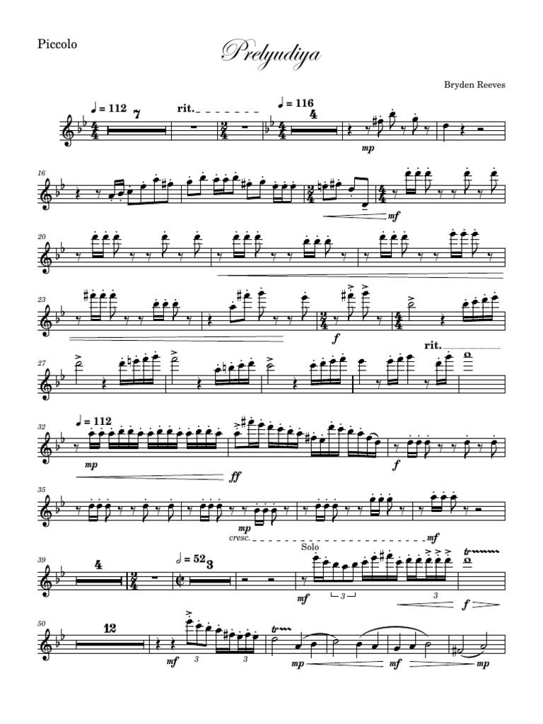 Prelyudiya: Piccolo | PDF