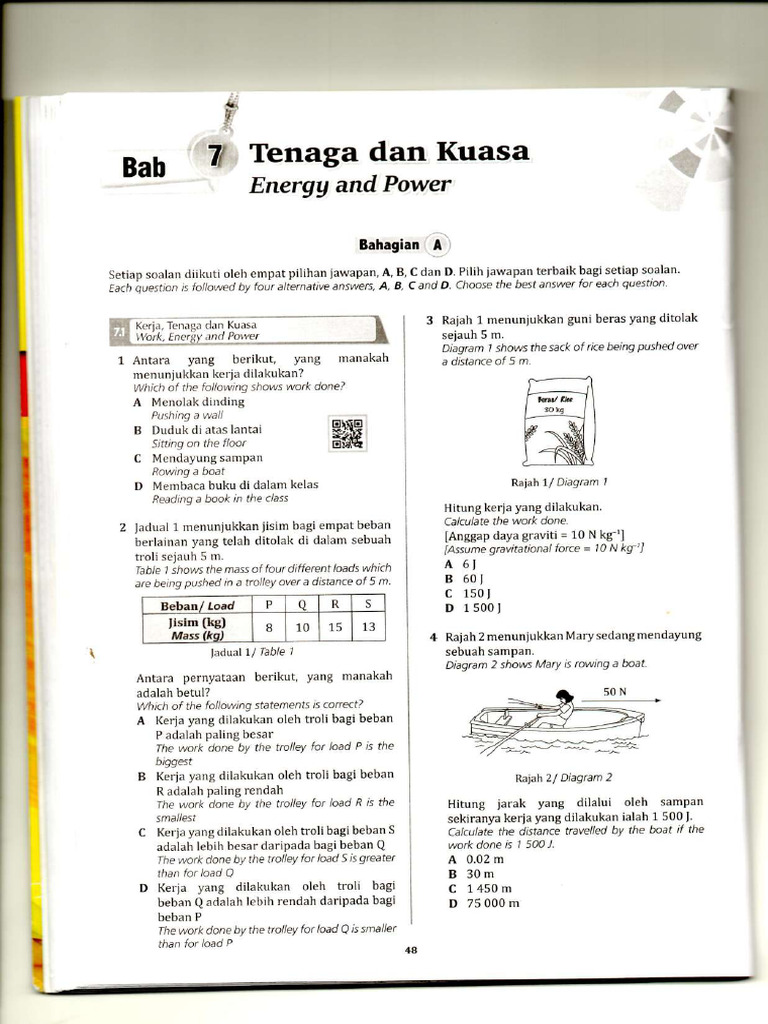 Sains Form 3 Bab 7 Latihan Tenaga Dan Kuasa Part 2 | PDF
