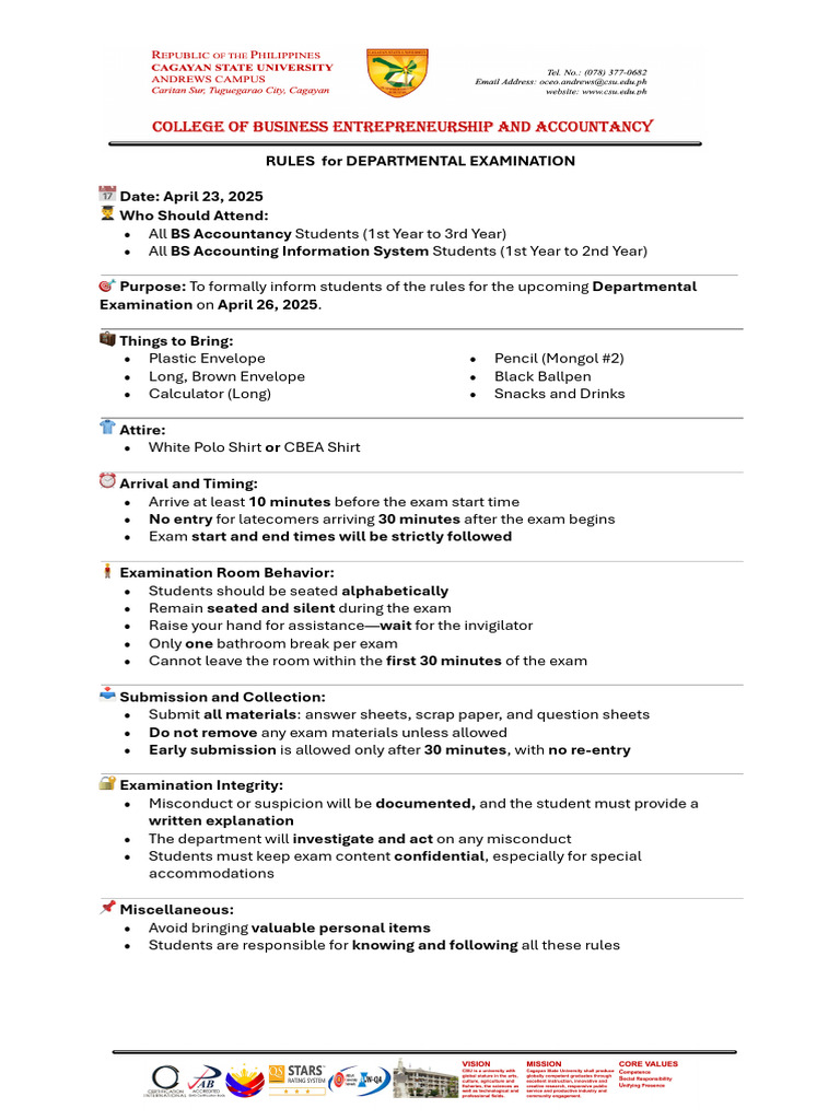 Rules-for-Departmental-Examination | PDF