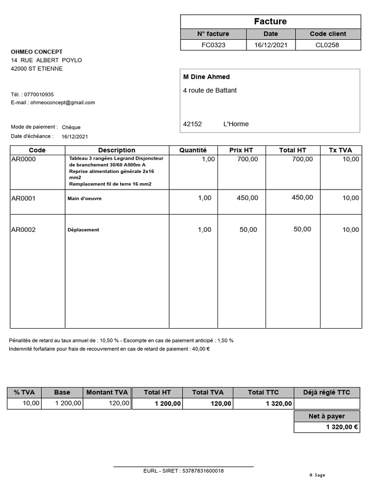 Facture Peintre - M Dine Ahmed | PDF | Taxe sur la valeur ajoutée | Impôts