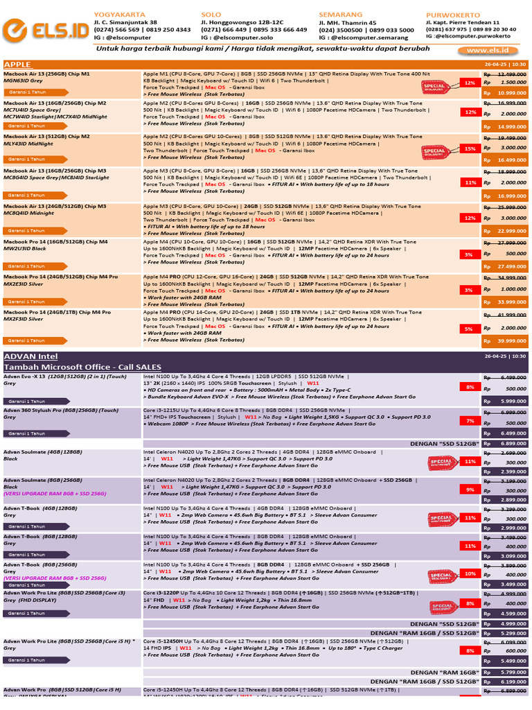 ELS 26 April 2025 | PDF | Computer Hardware | Apple Inc. Hardware