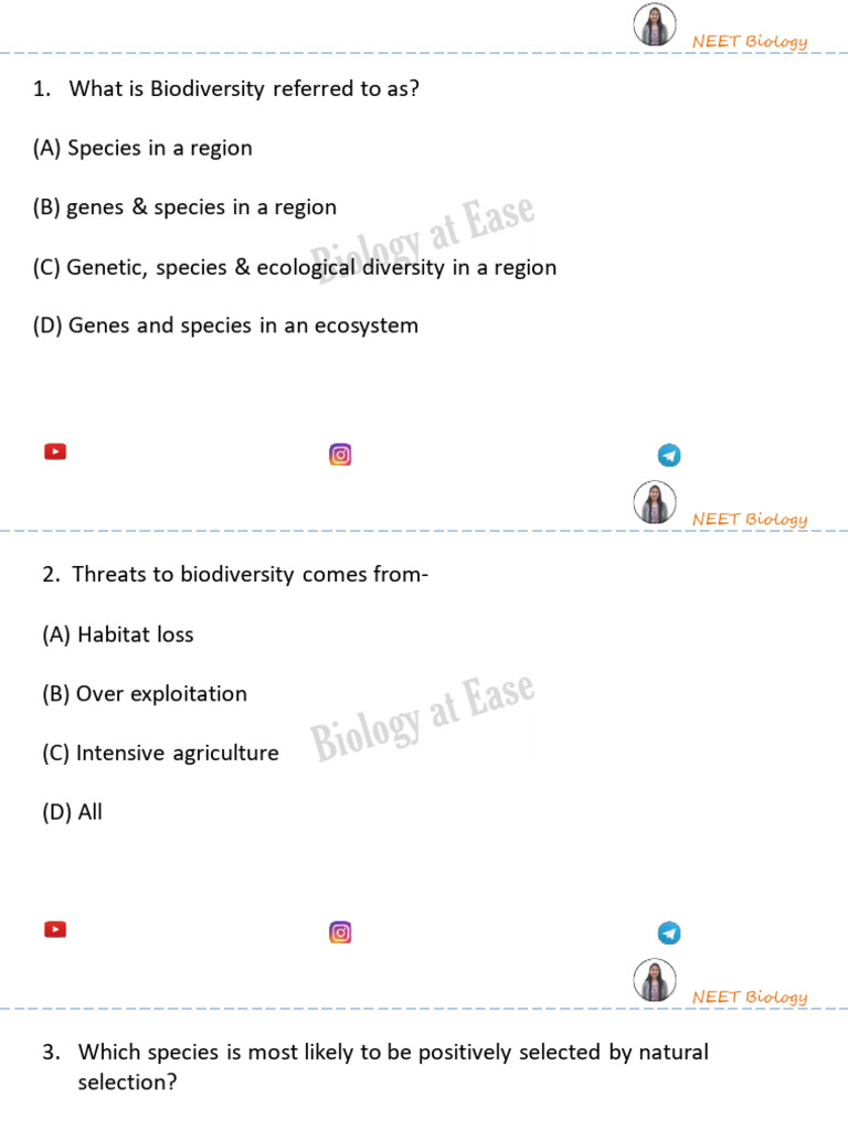 Biodiversity and Conservation Quiz | PDF | Conservation Biology ...