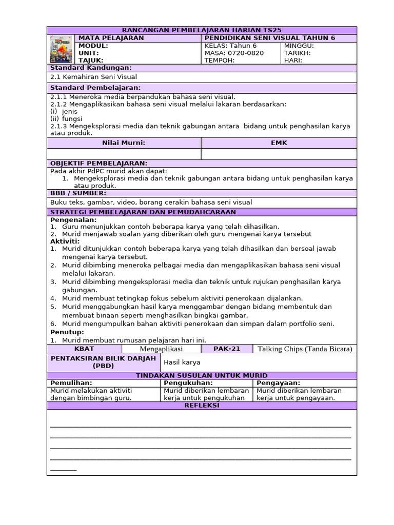 Kemahiran Seni Visual 4 1. Gambaran Minda Tingkap Damai 60 Minit Jumaat | PDF