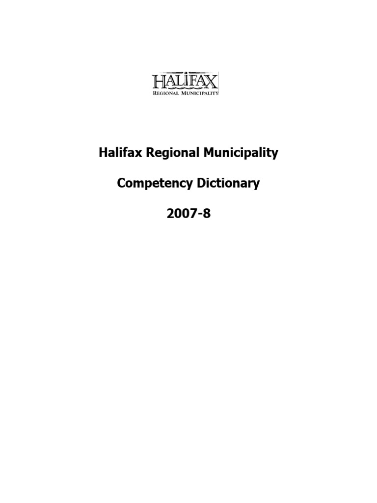 Halifax 2007 Competencies Dictionary | PDF | Information | Communication
