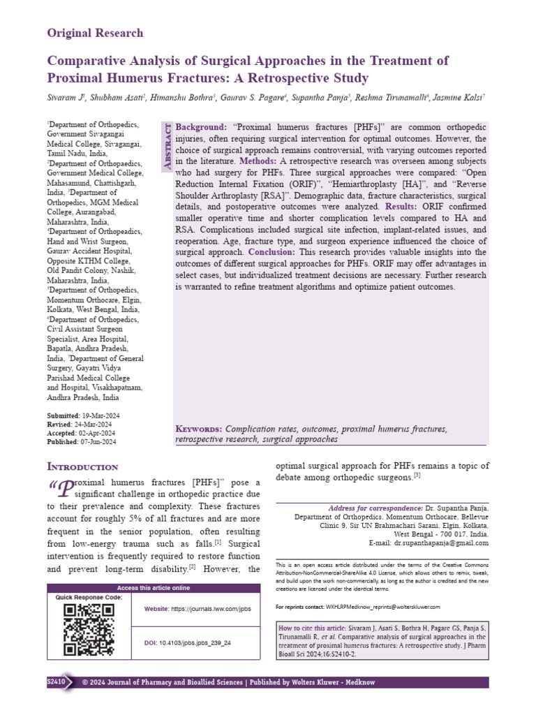 Comparative Analysis of Surgical Approaches in The.162 | PDF | Surgery ...