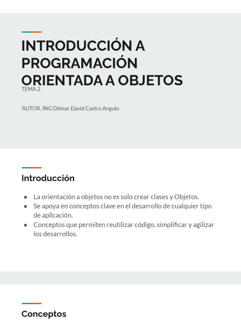 Introducción A Programación Orientada A Objetos | PDF | Herencia (Programación Orientada a ...