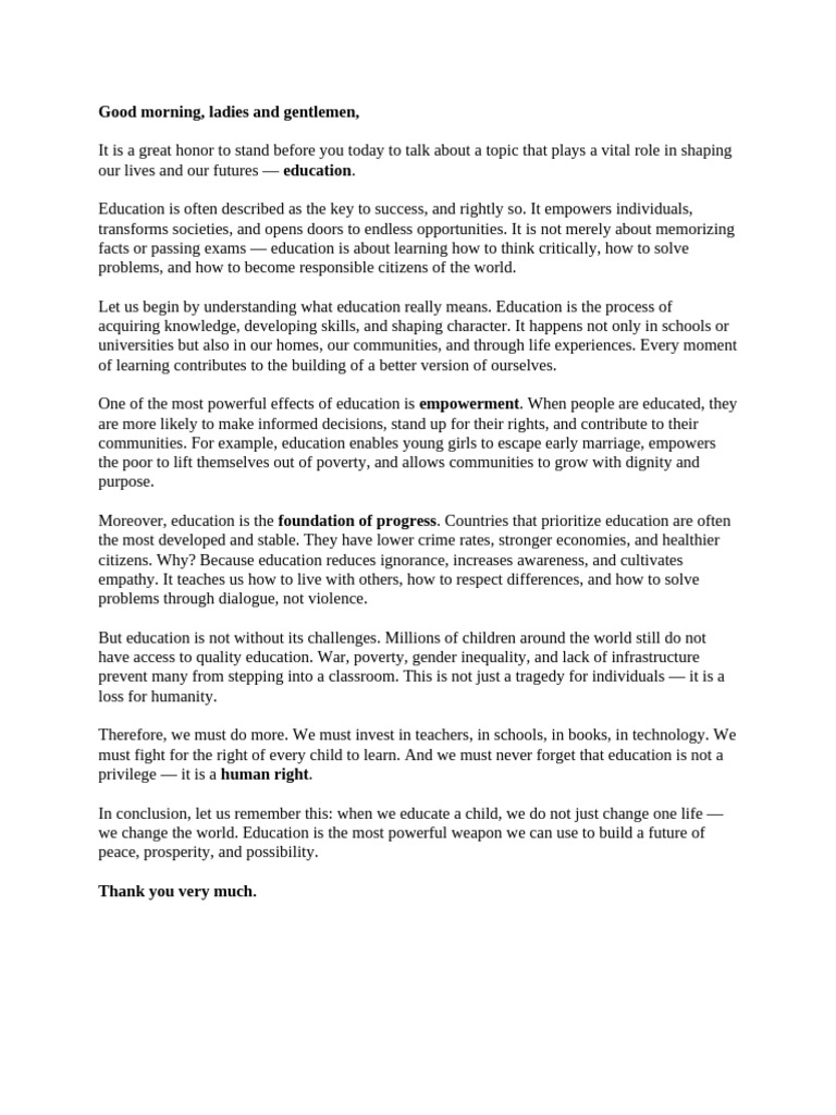 Good Morning, Ladies and Gentlemen | PDF