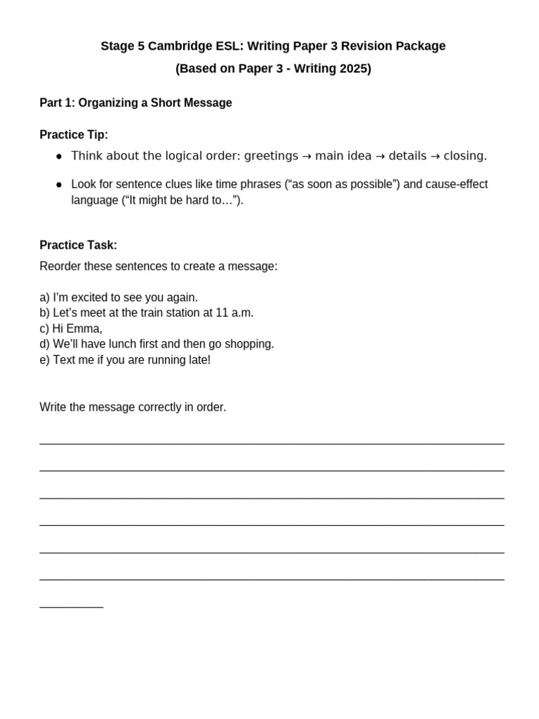 Stage 5 ESL Writing Revision Guide | PDF | Linguistics