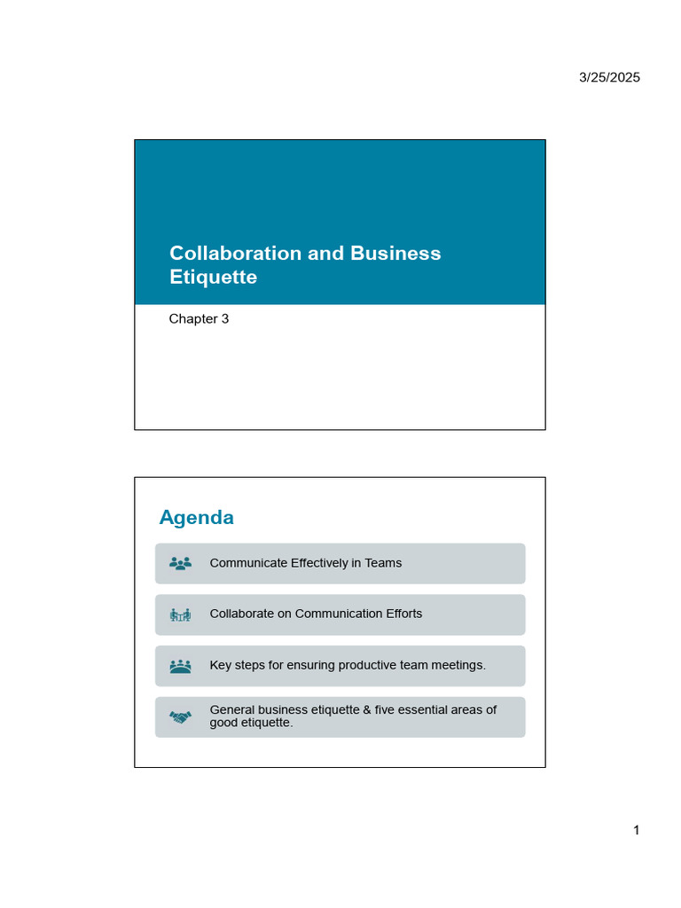 Chapter 3 Collaboration and business etiquette | PDF | Communication ...