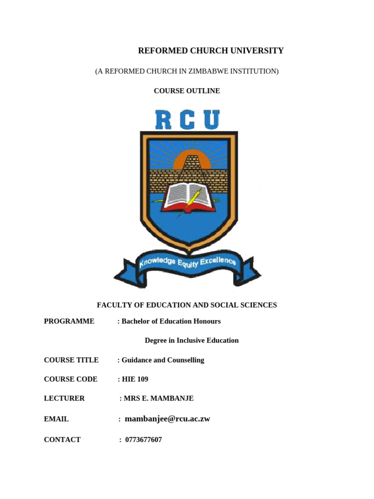 HIE 109 Guidance and Counseling Course Outline | PDF | Cognition | Learning
