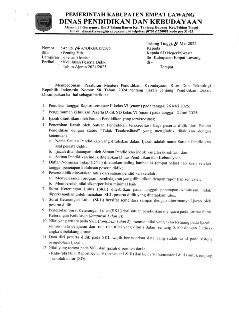 Format Nilai Raport Kelas VI Semester II | PDF
