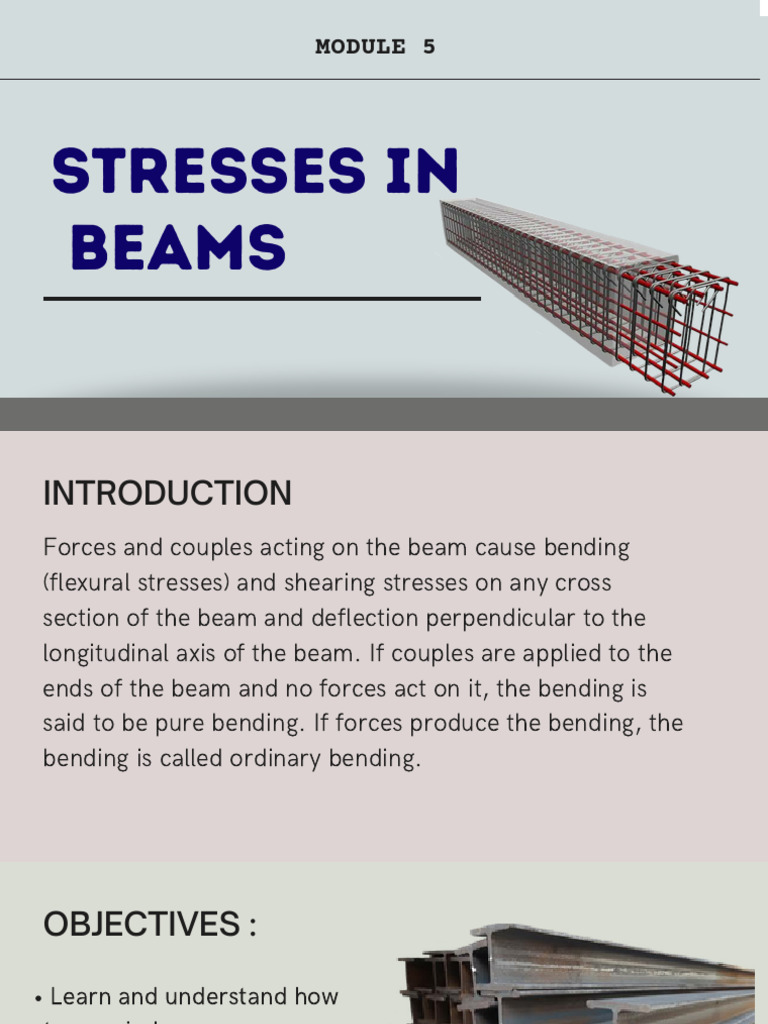 MODULE-5-STRESSES-IN-BEAMS | PDF | Bending | Beam (Structure)