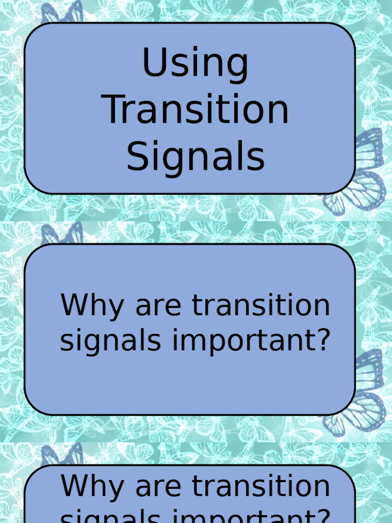 Importance of Transition Signals in Writing | PDF