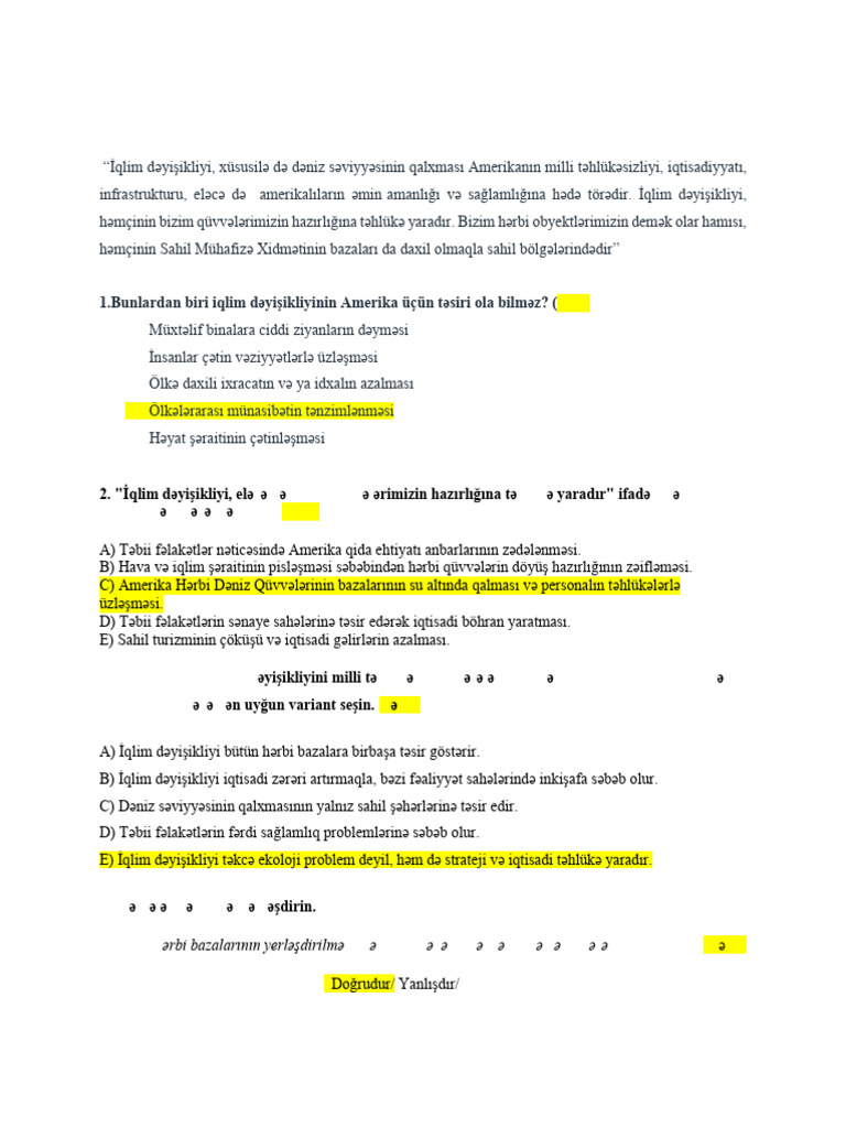 BilBacar Fevral Hazırlıq Oxu Aze | PDF