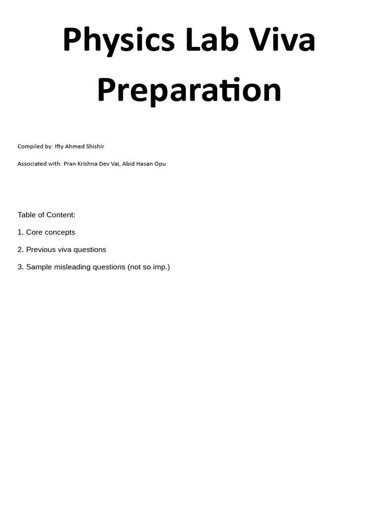 Phy 1108 Board Viva Preparation | PDF