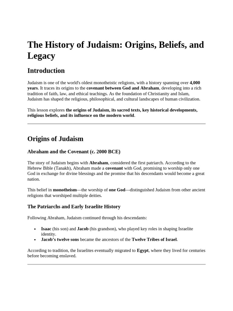 The History of Judaism | PDF | Babylonian Captivity | Hebrew Bible
