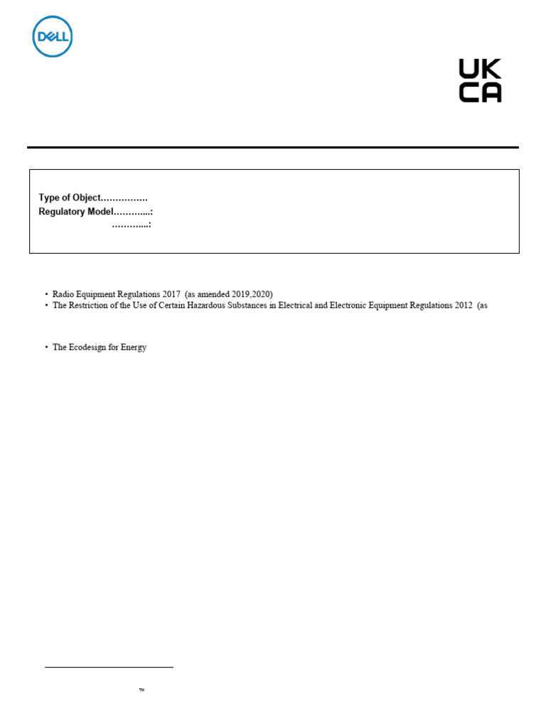 Dell Precision 3680 Tower D30M D30M001 UNITED KINGDOM - Declaration of ...