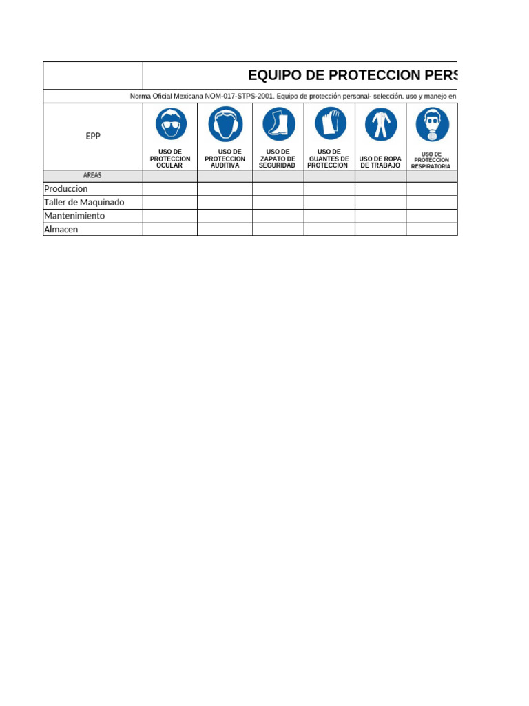 Tabla Seleccion Epp | PDF