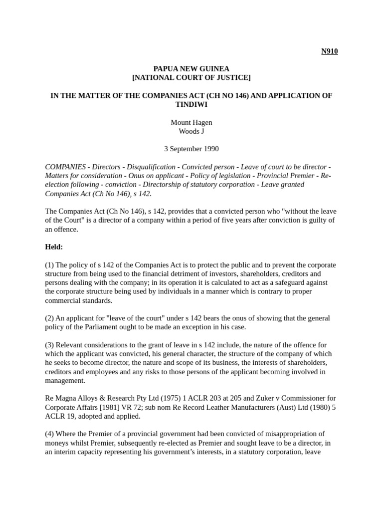 Court Approval for Convicted Director | PDF | Burden Of Proof (Law ...