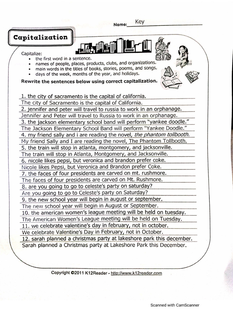 Punctuation Answer Key | PDF