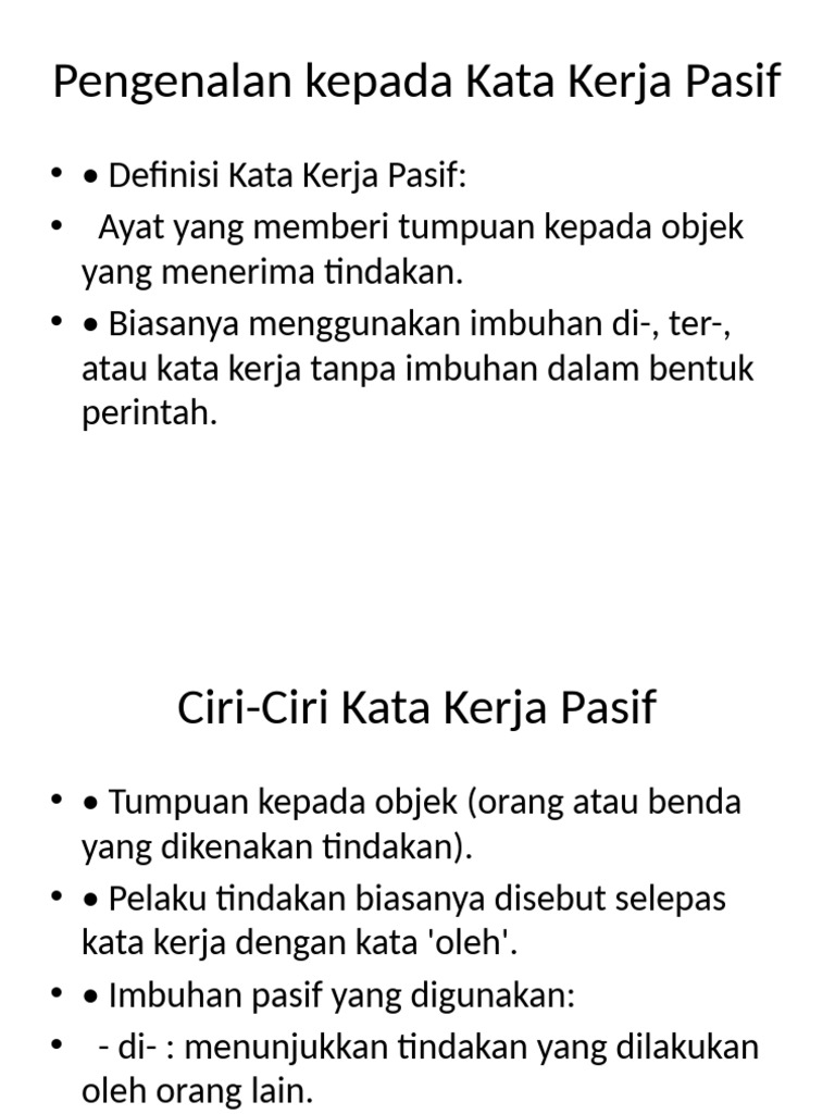 Kata_Kerja_Pasif_Presentation | PDF