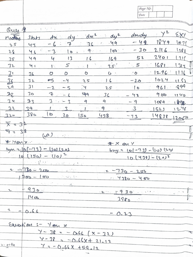 Question 9 Assumed Mean Solved | PDF