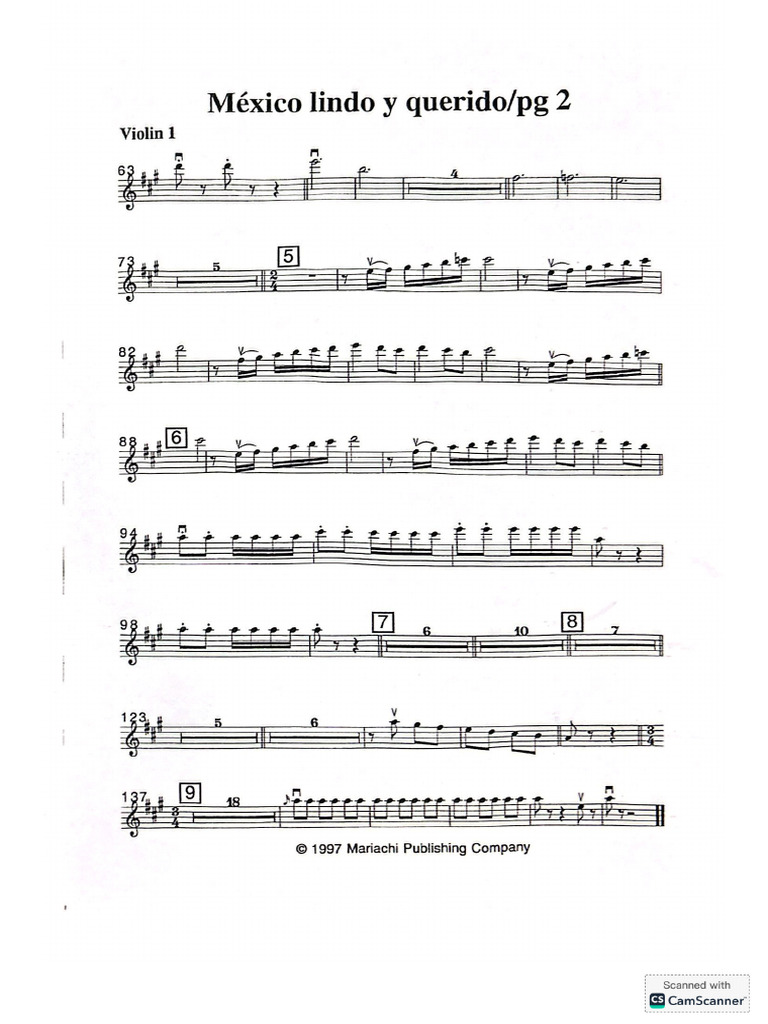 México Lindo y Querido Violín 1 P2 | PDF