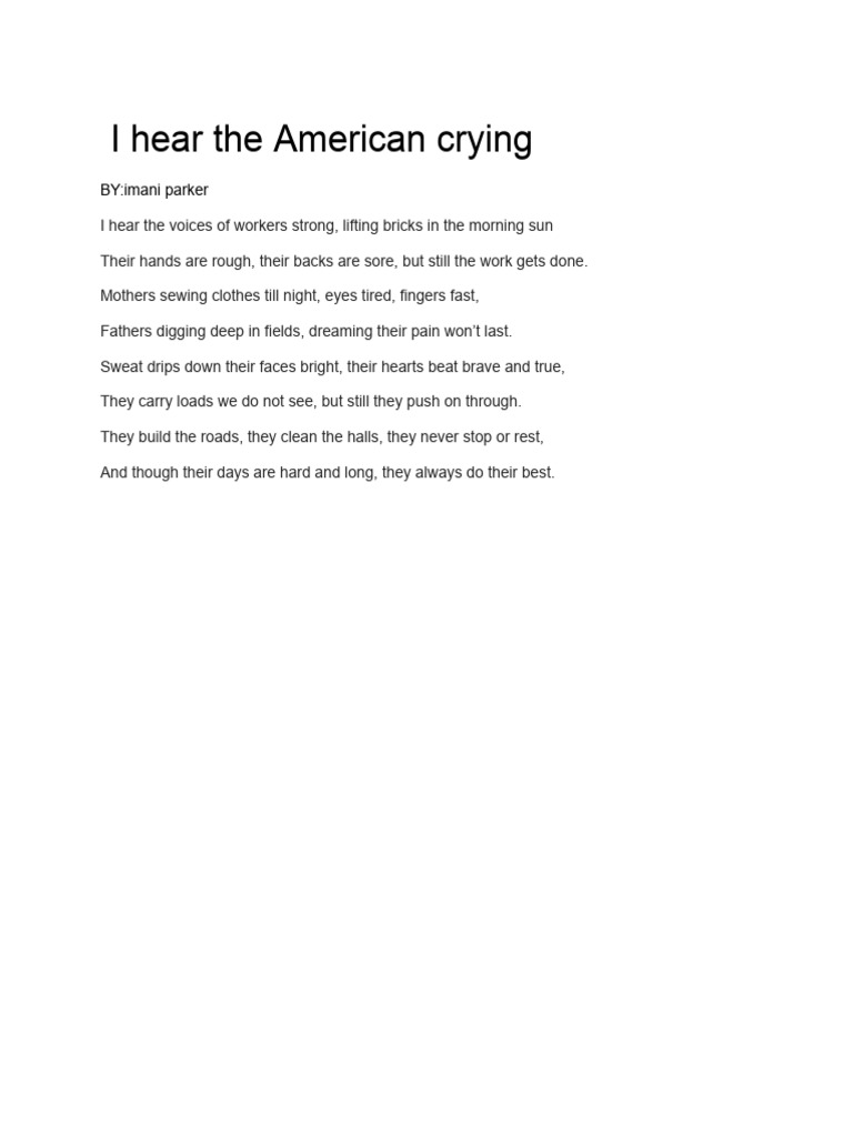 I Hear The American Crying | PDF