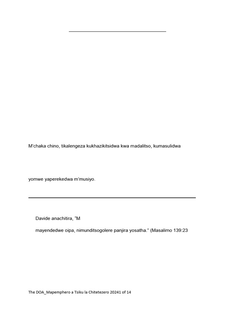 The DOA - Mapemphero A Tsiku La Chitetezero 2024 | PDF