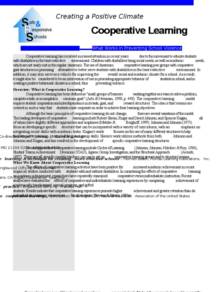 Intr Journal Cooperative - Learning | PDF | Teaching | Cognition