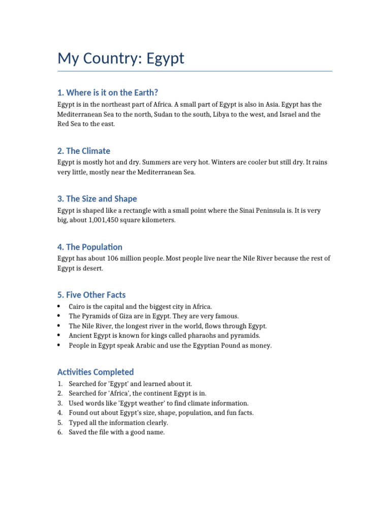 Egypt: Geography, Climate, and Facts | PDF