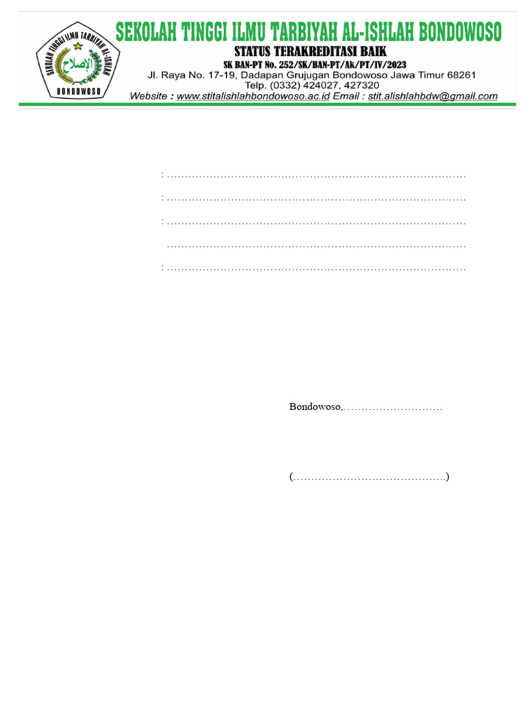 Formulir Pendaftaran KKN | PDF