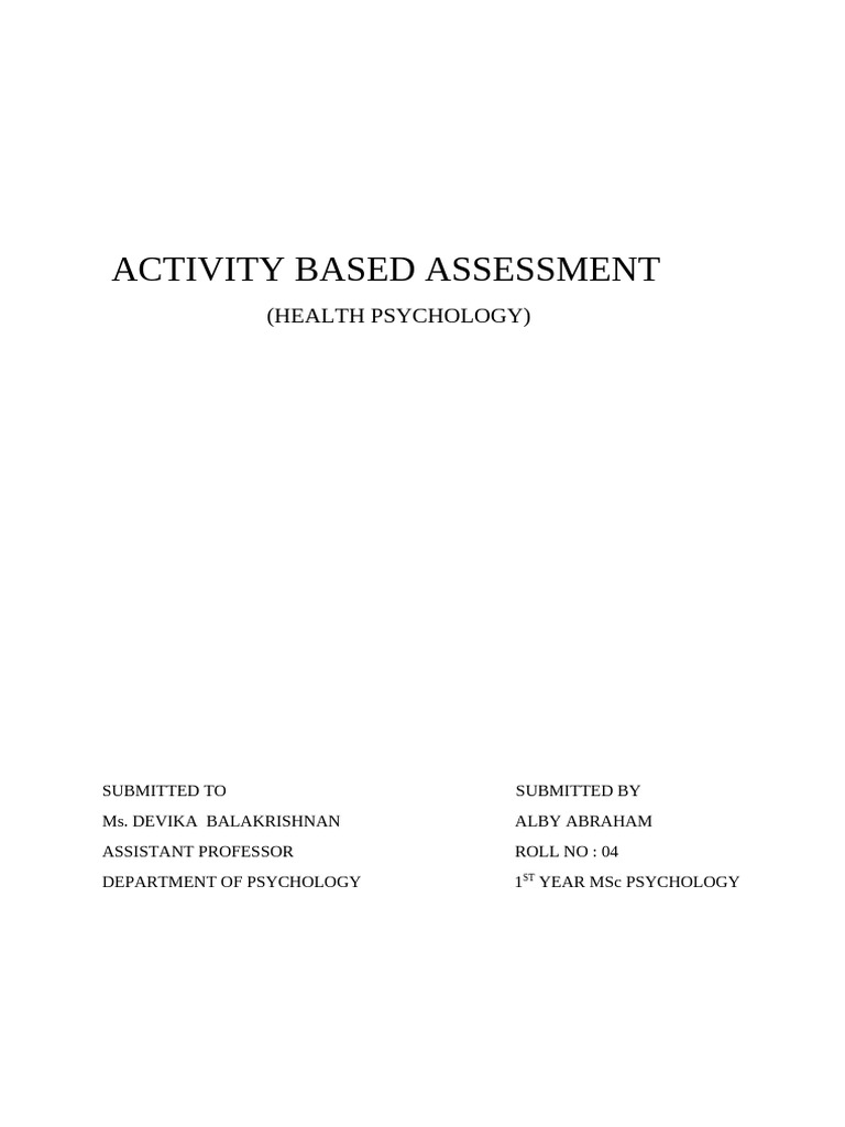 ACTIVITY BASED ASSESSMENT - docxHEALTH | PDF | Chronic Obstructive ...