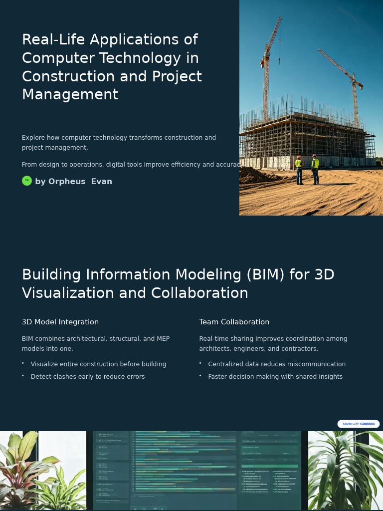 Real Life Applications of Computer Technology in Construction and ...